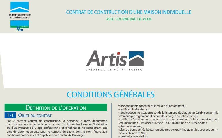 Modele Contrat De Construction Maison Individuelle Sans Fourniture Plan ...